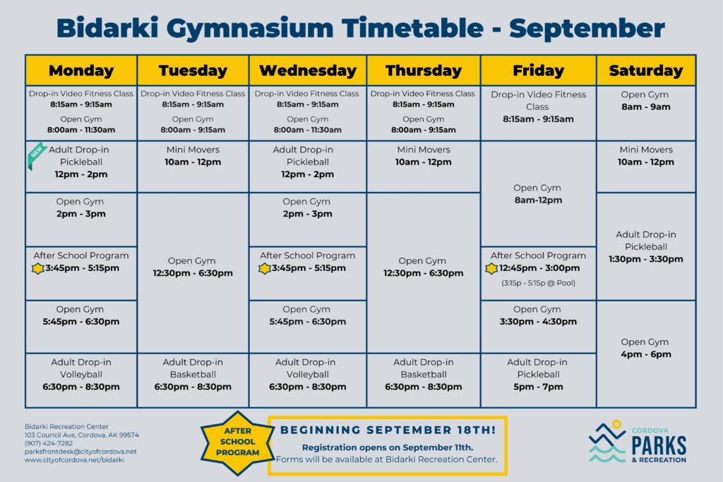 Bidarki Recreation Center - City of Cordova, Alaska